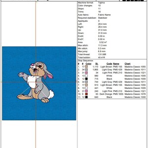 Cute Thumper Machine Embroidery Design Thumper Embroidery Digitizing Rabbit EMB 4 Hoop Sizes ...