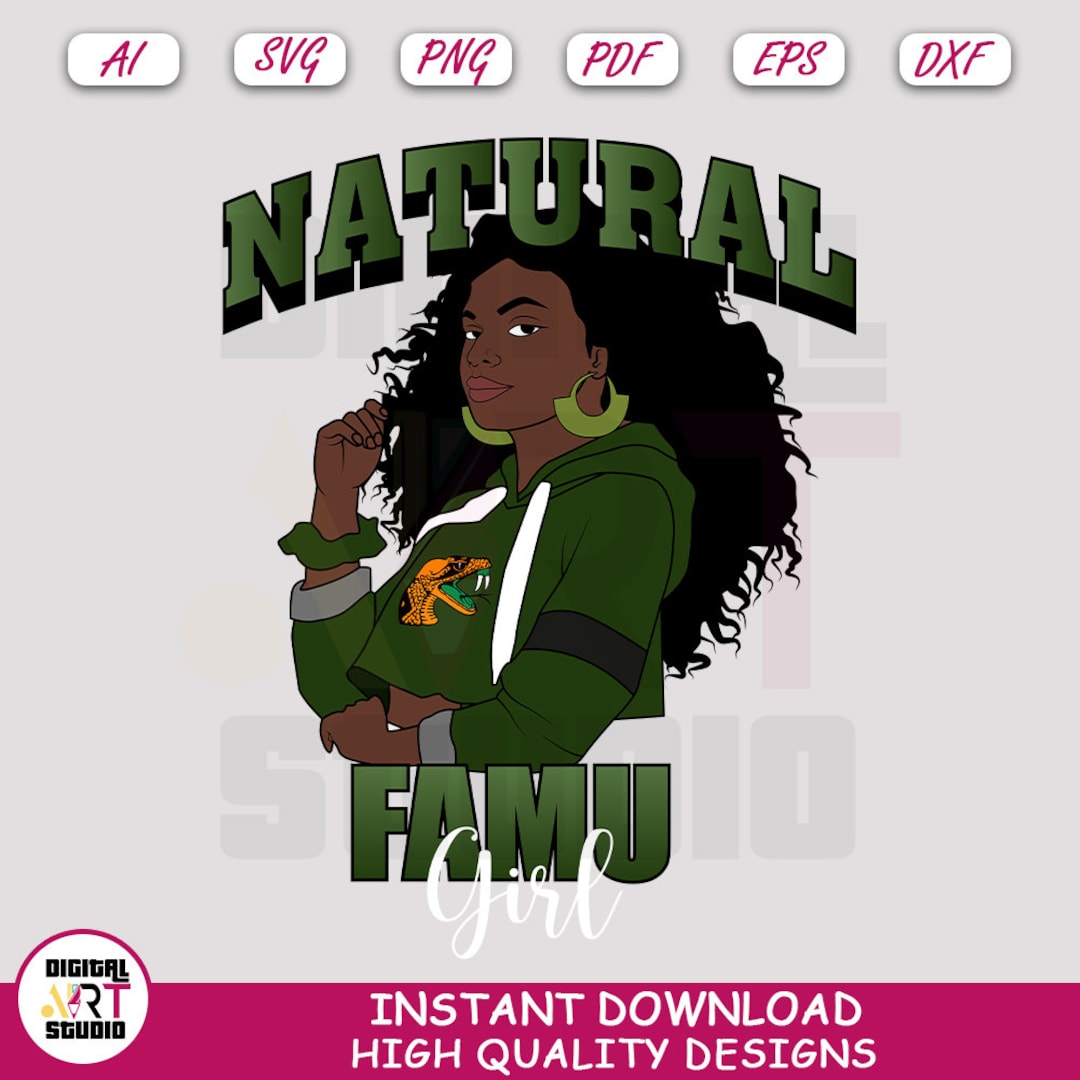 Natural Famu Girl , Svg Cut File for Cricut, Digital Image Clipart, Sublimation Vector Png ...