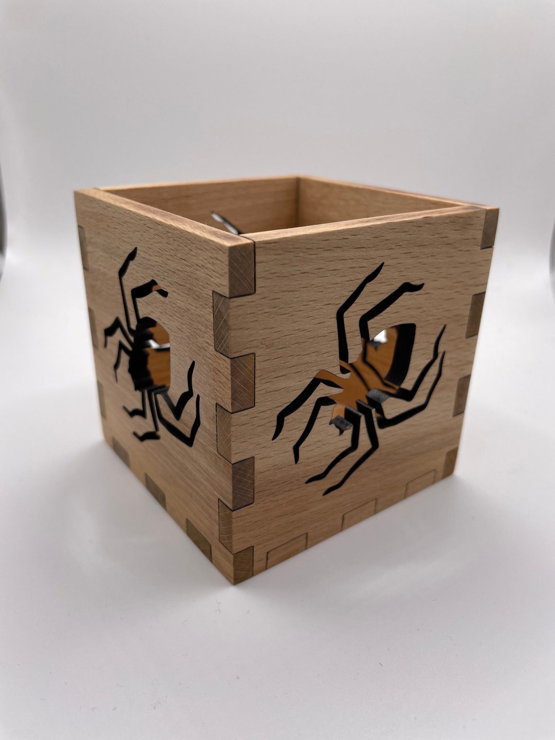 Halloween Spider Wooden Tea Light Holder Box Decoration - Etsy