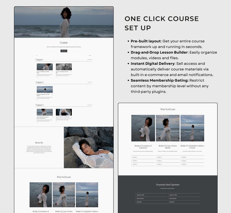 Online Course Template | Squarespace Landing Page for Coaches - Etsy