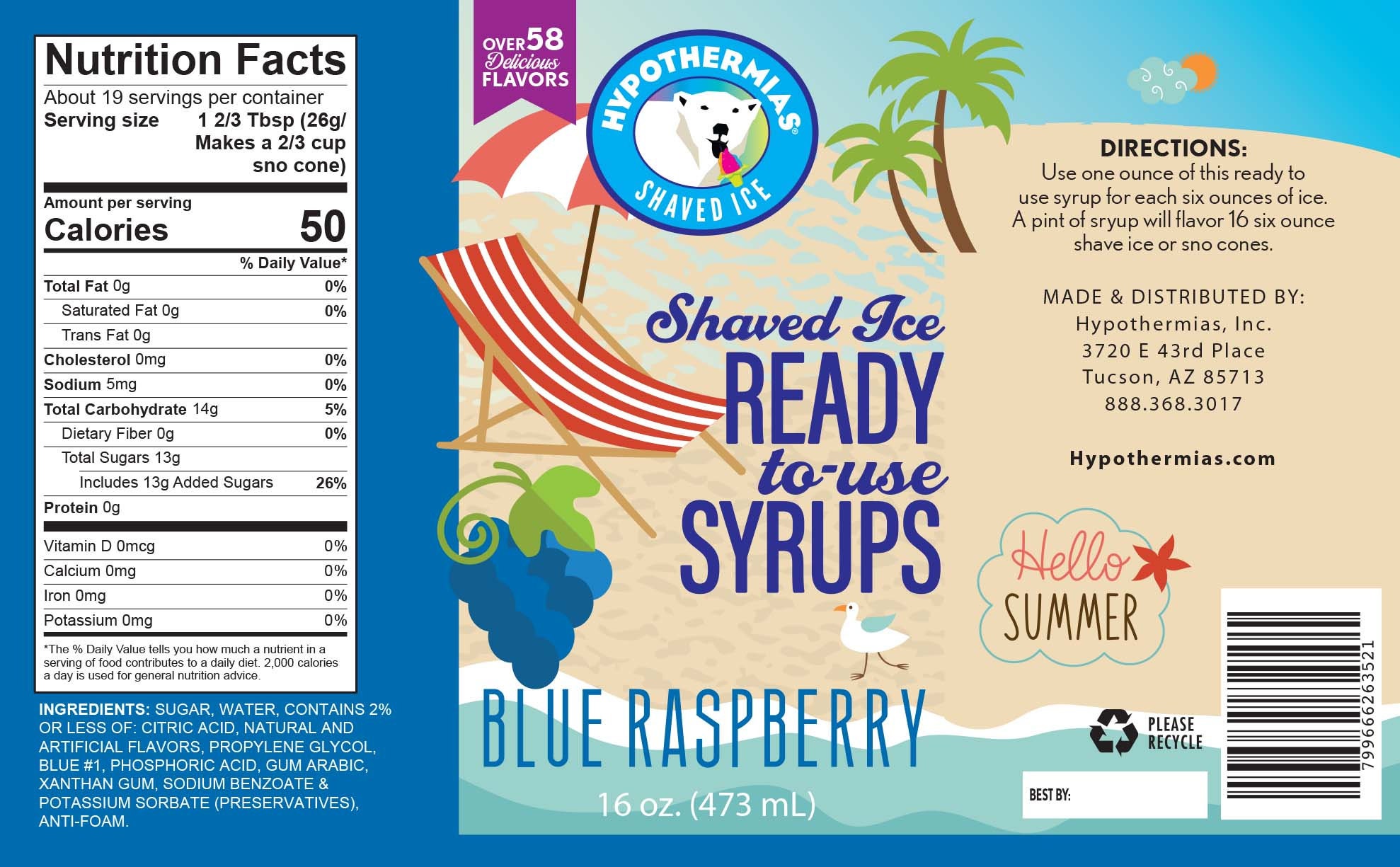 Shaved Ice Syrup, Snow Cone Syrup Flavors, Small Batch, 6 Pack 16 Fl ...