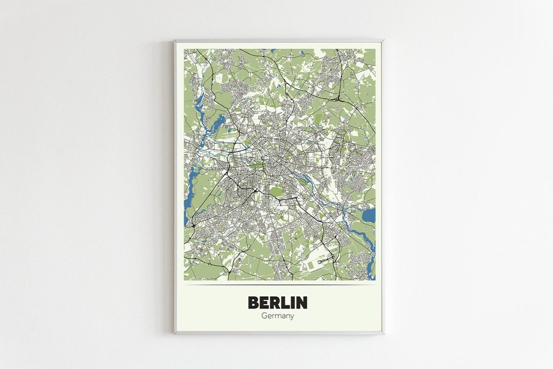 PRINTABLE Map of Berlin, City Map, Berlin Print, Berlin Poster, Modern ...