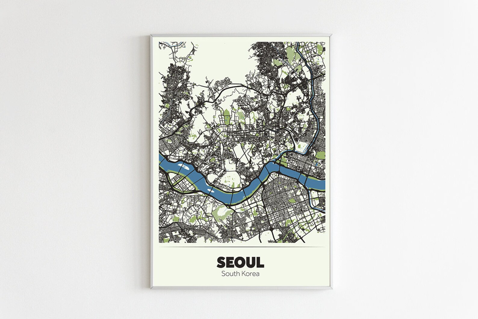 PRINTABLE Map of Seoul, City Map, Seoul Print, Seoul Poster, Modern ...