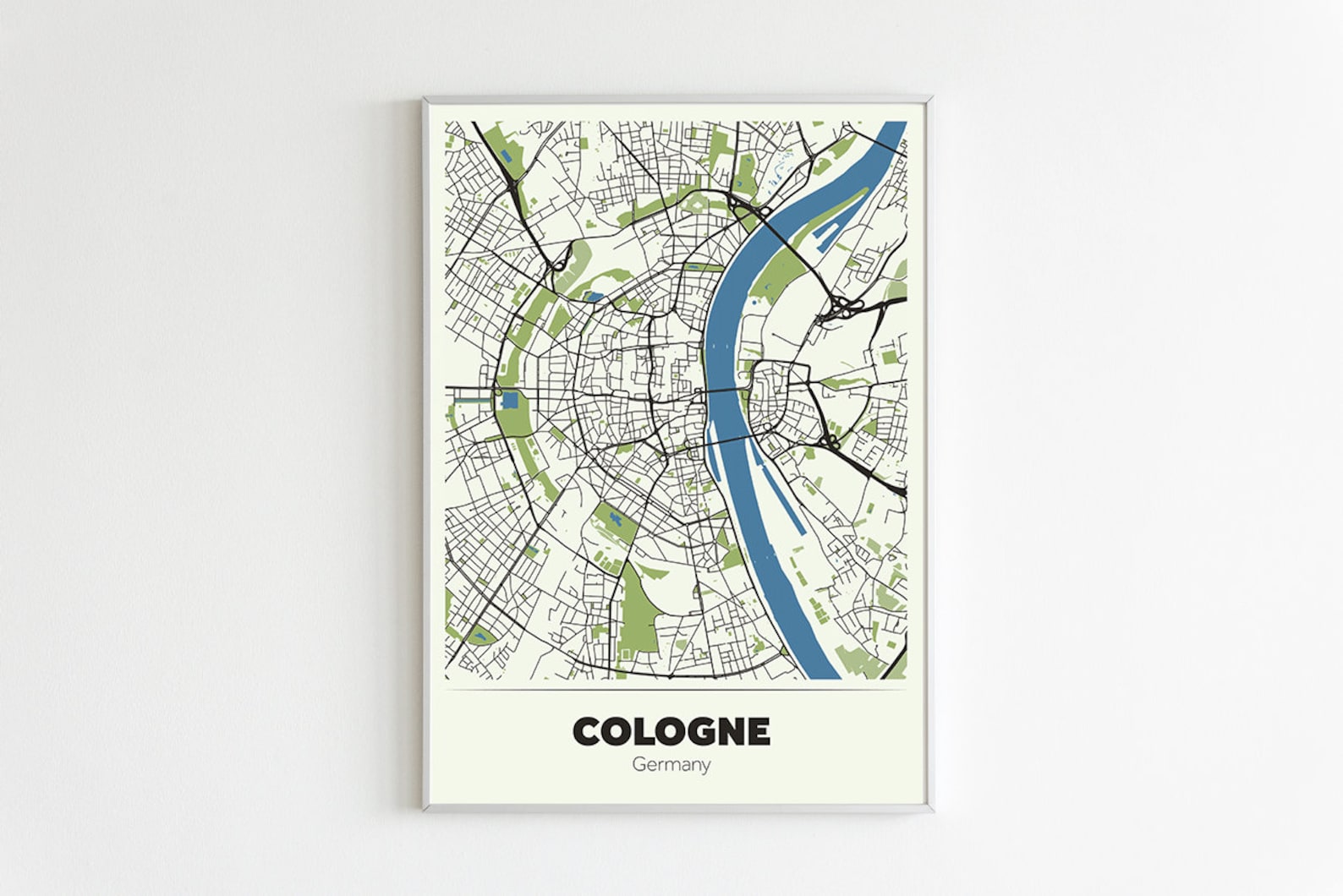 PRINTABLE Map of Cologne, City Map, Cologne Print, Cologne Poster ...