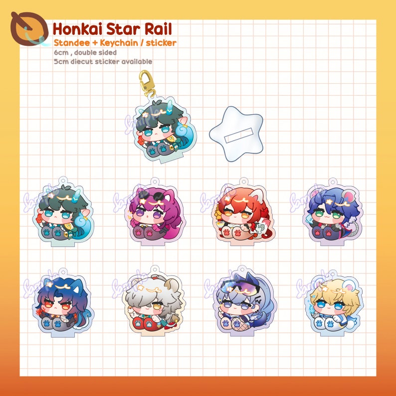 HSR Honkai Star Rail Animal Acrylic Standee Keychain Charm 2 - Etsy