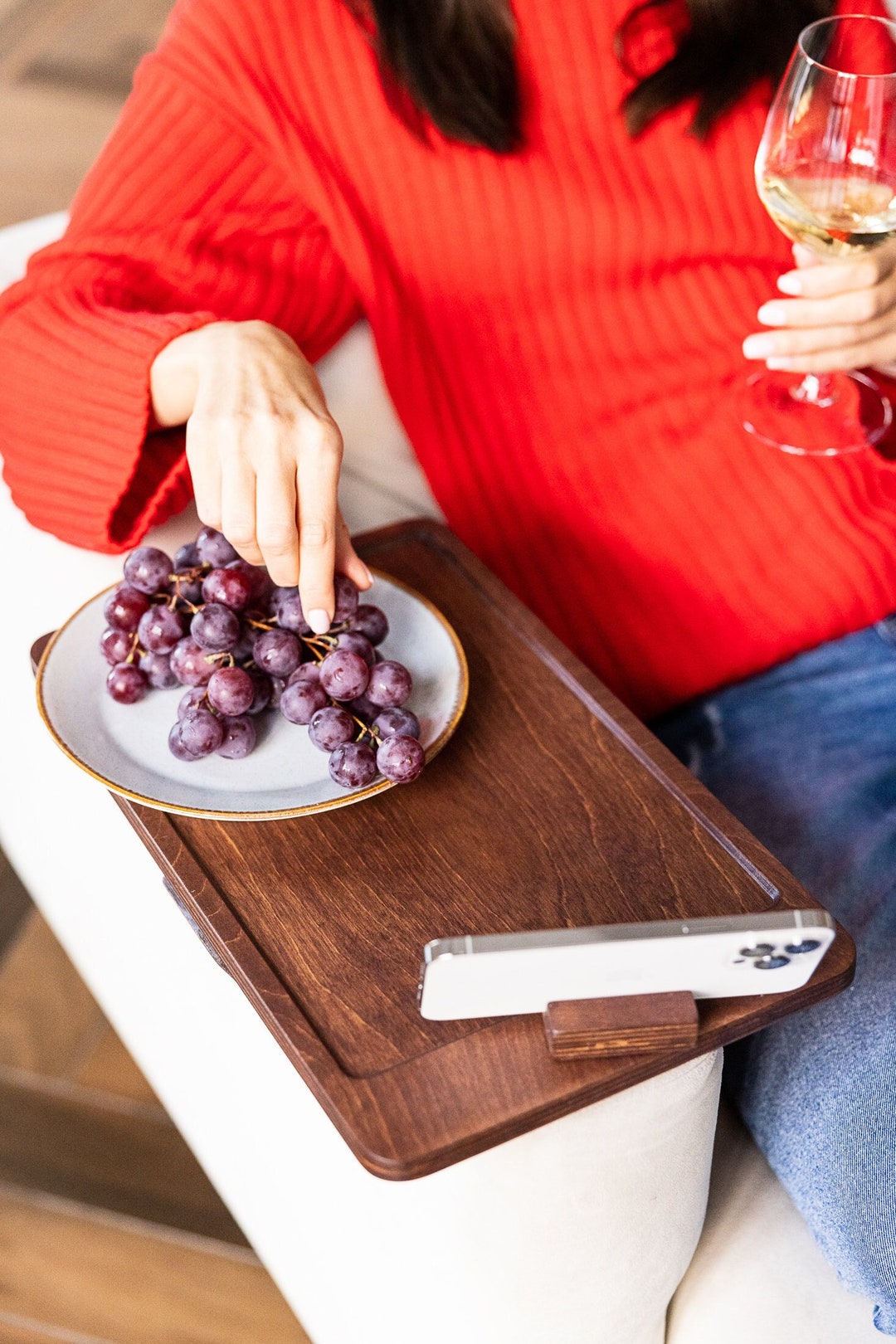 Adjustable Sofa Tray Functional Wooden Sofa Tray Sofa Arm Tray Sofa ...