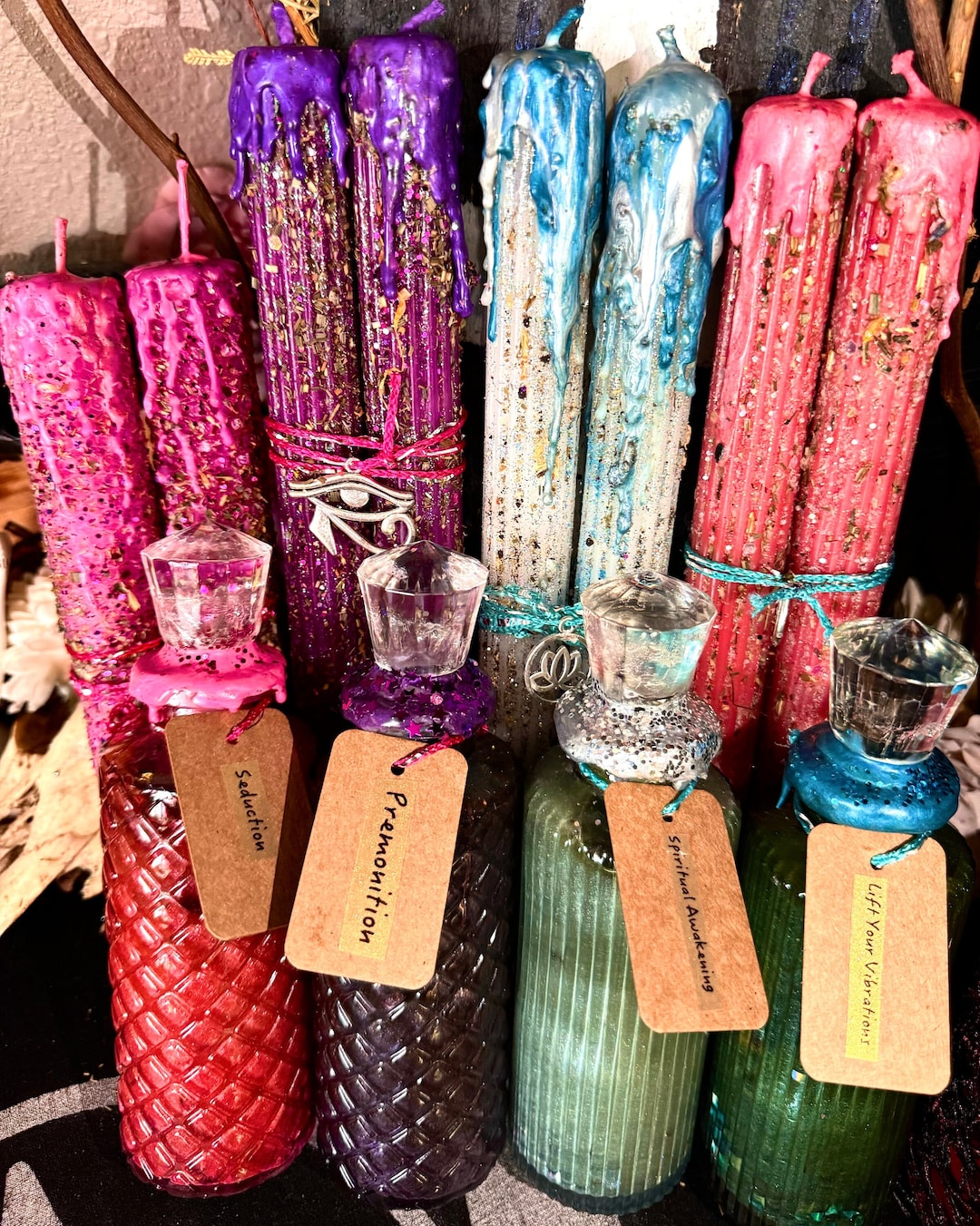 Beautifully Handcrafted Spell Candles-intention Oil-bundle. Empower ...