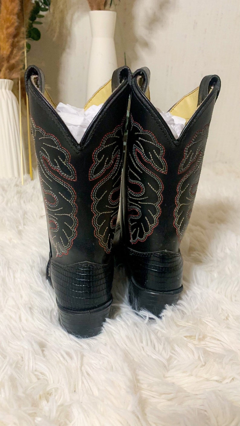 Texas Kid's Black Croc Cowboy Boots Western Country - Etsy