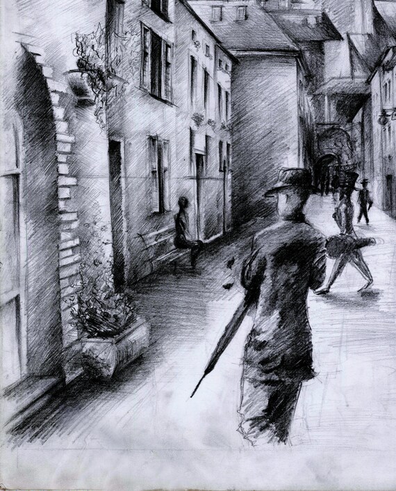 Man Walking Architecture Sketch