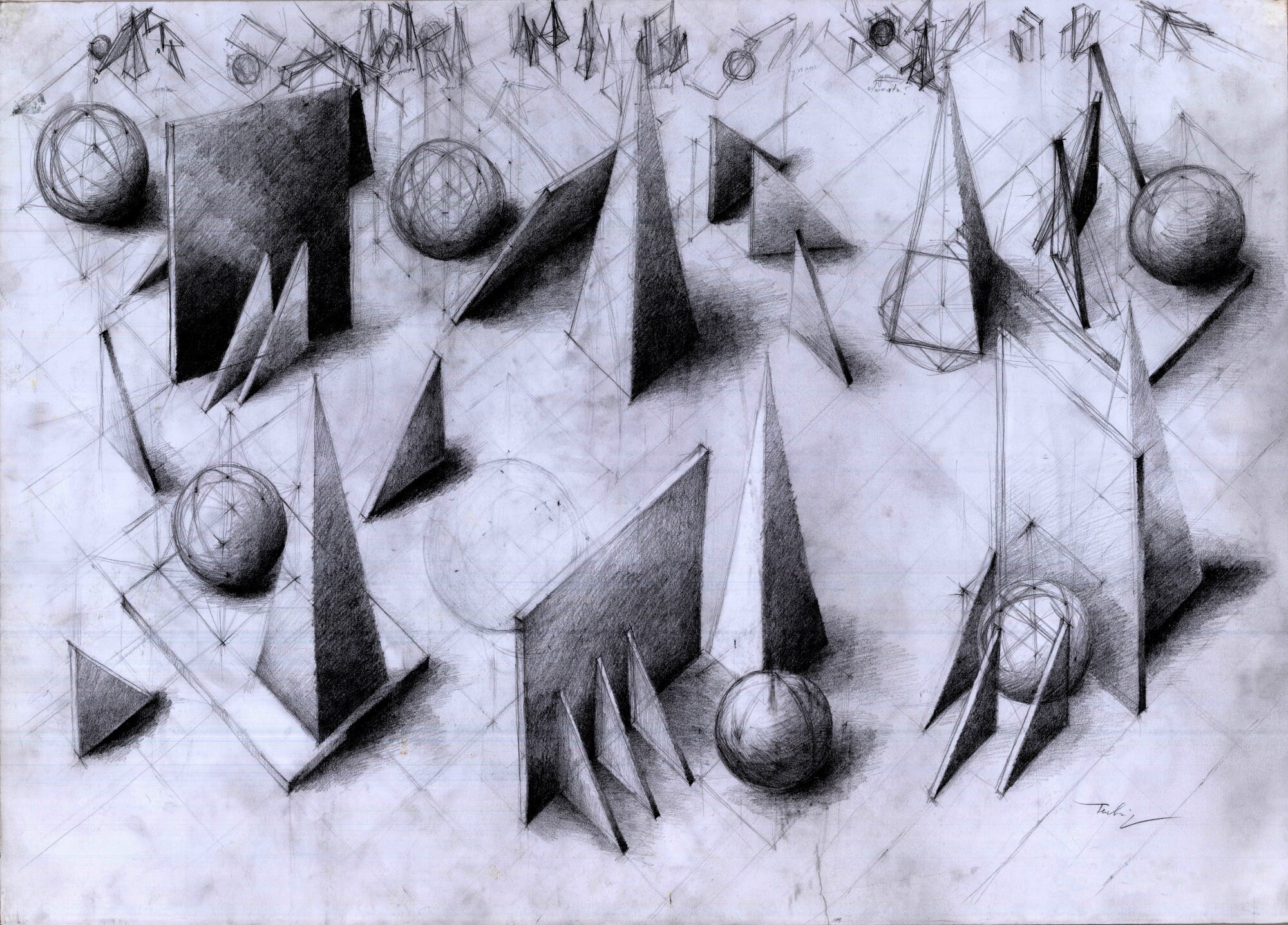 Pencil Drawing Print Abstract Shapes Geometric Modern Art - Etsy