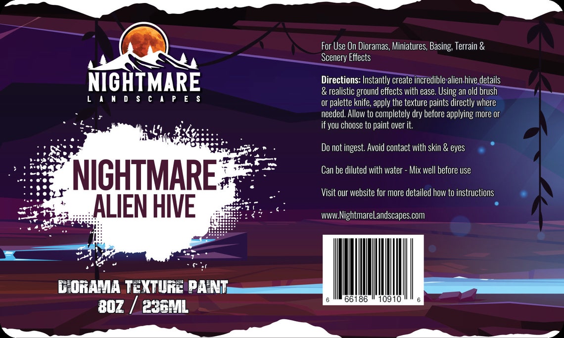 Nightmare Alien Hive Diorama Texture Paint 8oz for Tabletop Miniatures ...