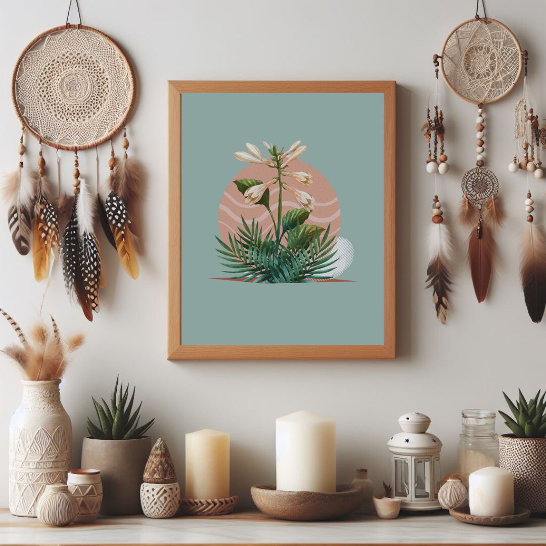 Tropical Plant Print Boho Style Botanical Boho Chic Wall Art - Etsy