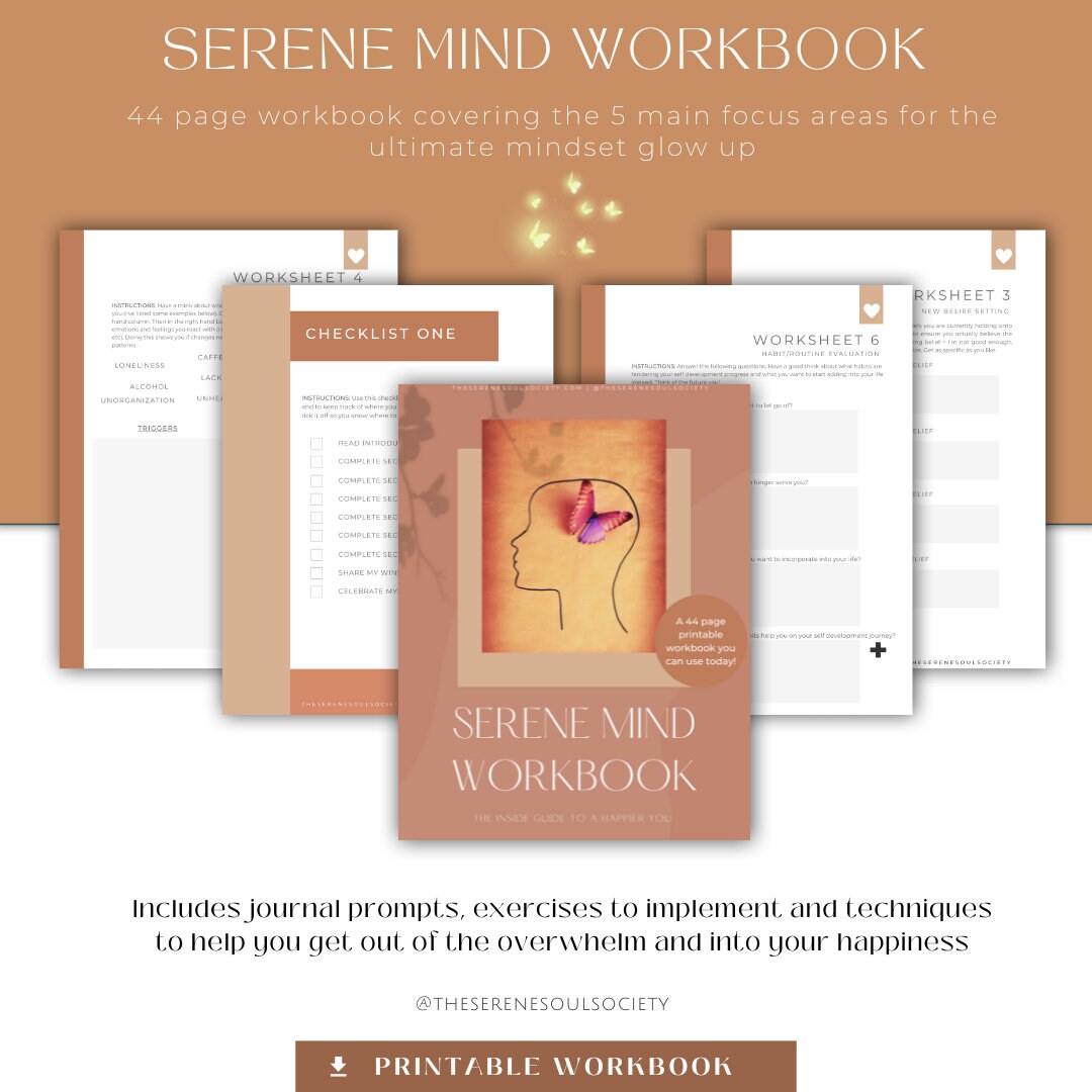 Mindset Workbook, Digital Mindset Workbook, Journal Prompts, Printable ...