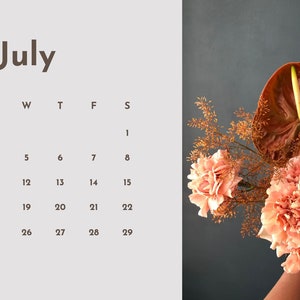 2023 Calendar Printable, Flower Theme Calendar, Instant PDF Download A4 ...