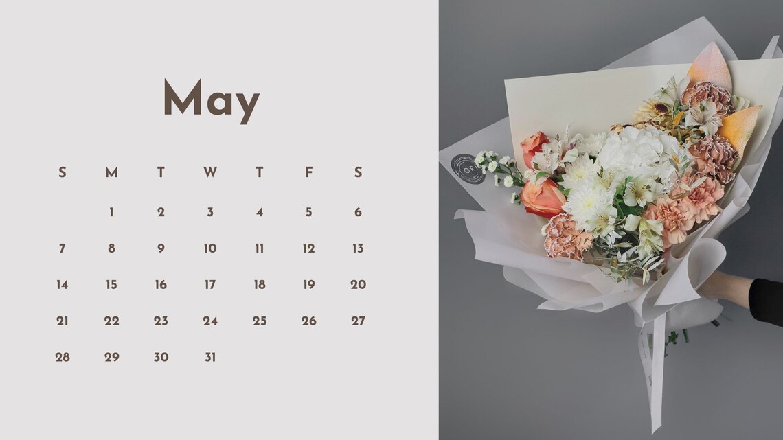 2023 Calendar Printable, Flower Theme Calendar, Instant PDF Download A4 ...