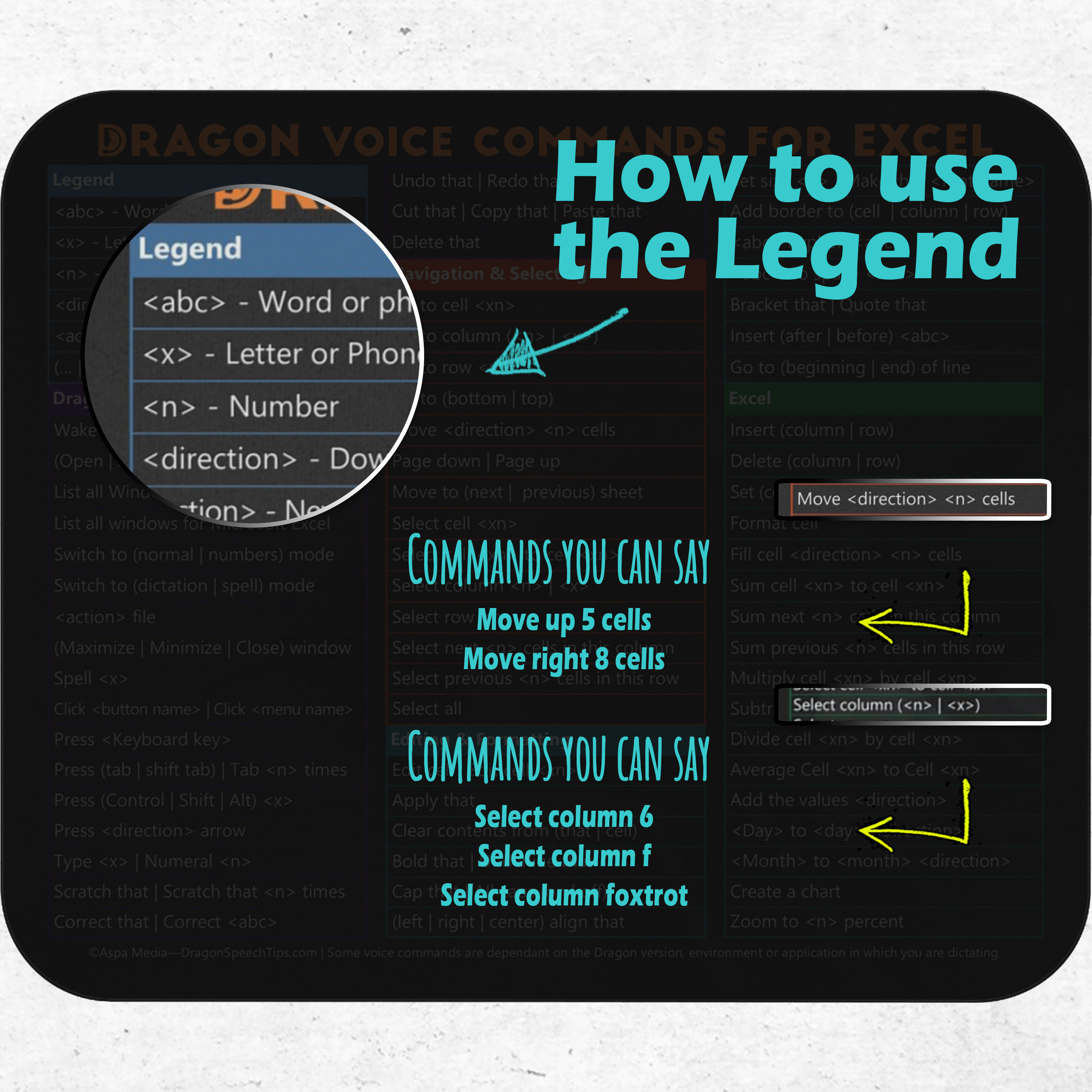Dragon Voice Commands for Microsoft Excel, Dragon Professional ...