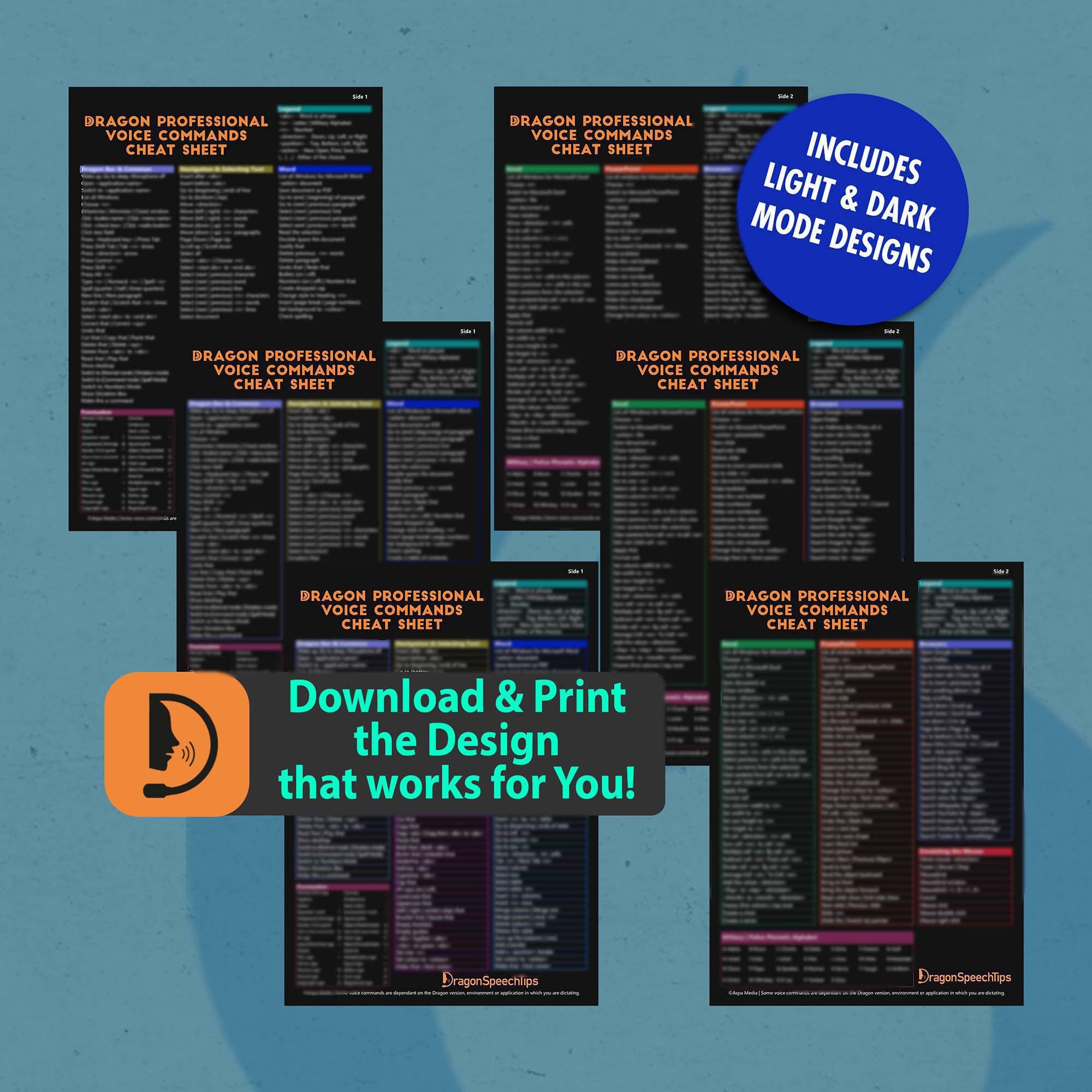 Dragon Professional Commands Cheat Sheet, Dragon Voice Commands PDF Guide, Dragon Individual ...