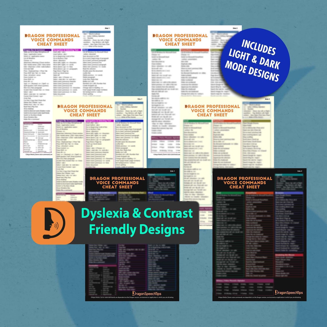 Dragon Professional Commands Cheat Sheet, Dragon Voice Commands PDF Guide, Dragon Individual ...