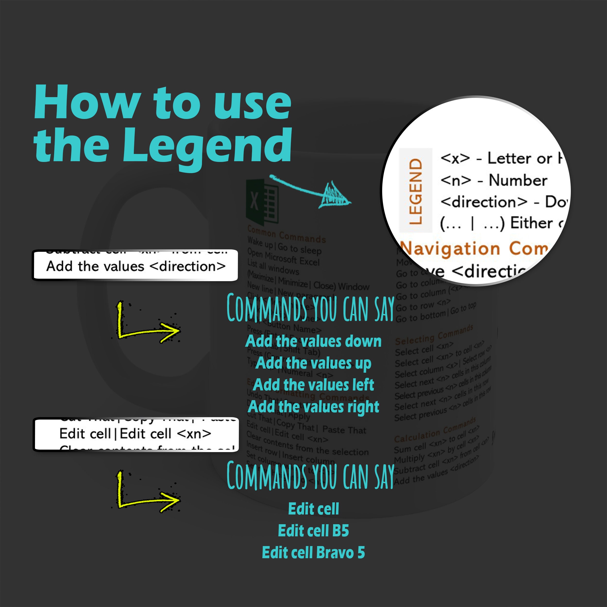 Essential MS Word & MS Excel Dragon Professional Voice Commands Ceramic ...