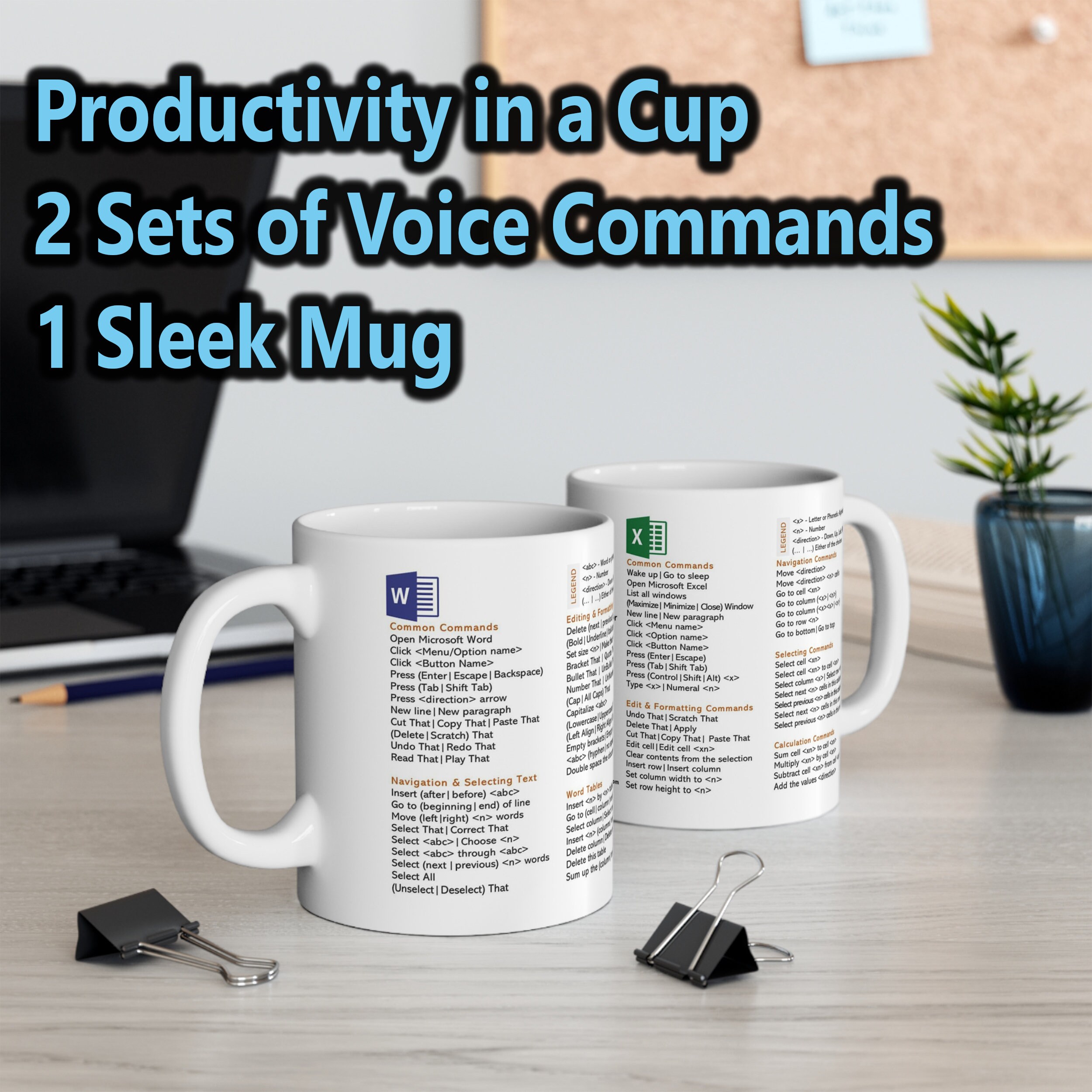 Essential MS Word & MS Excel Dragon Professional Voice Commands Ceramic ...
