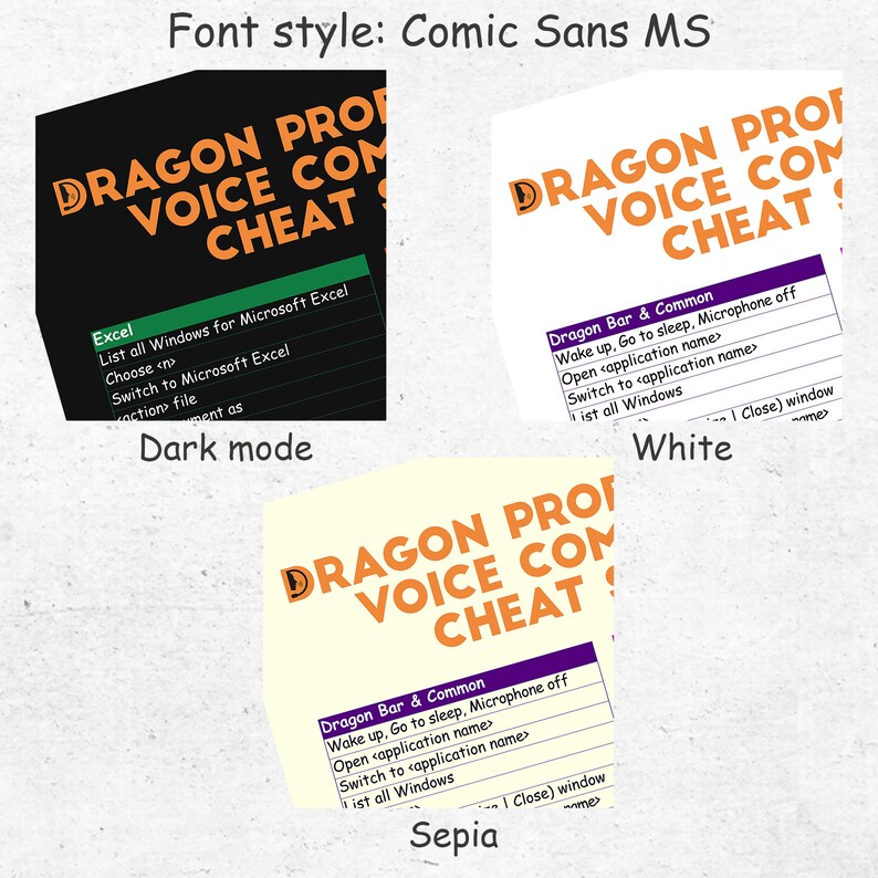 Dragon Professional Commands Cheat Sheet Two-sided Laminated Poster ...