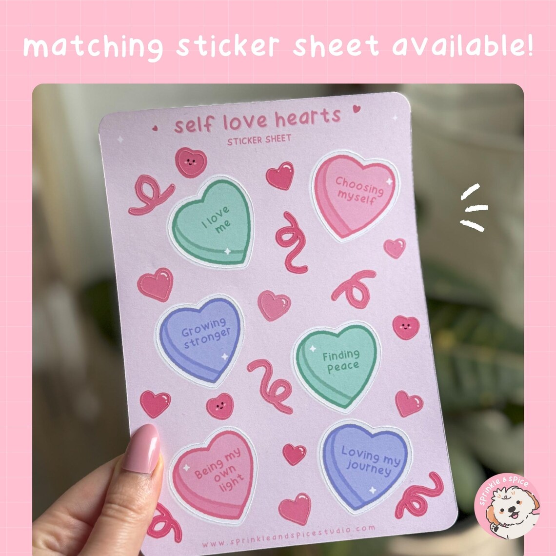 Candy Heart Bookmark | Self-love Valentine's Day Gift - Etsy