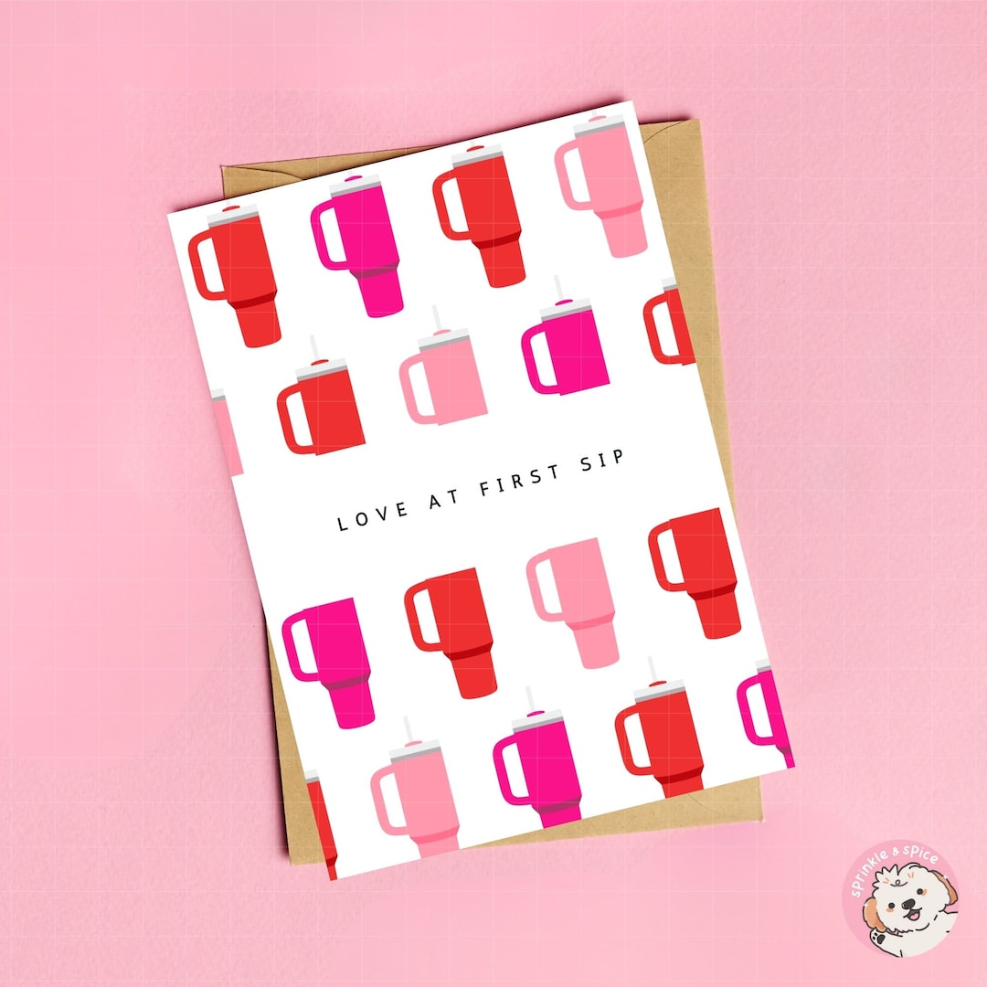 Lovely Cup Valentines Day Card | PRINTABLE | Gift Valentine's Card ...