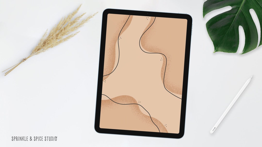 Boho Beige Aesthetic Ipad Wallpaper Minimalist Flow Neutral - Etsy