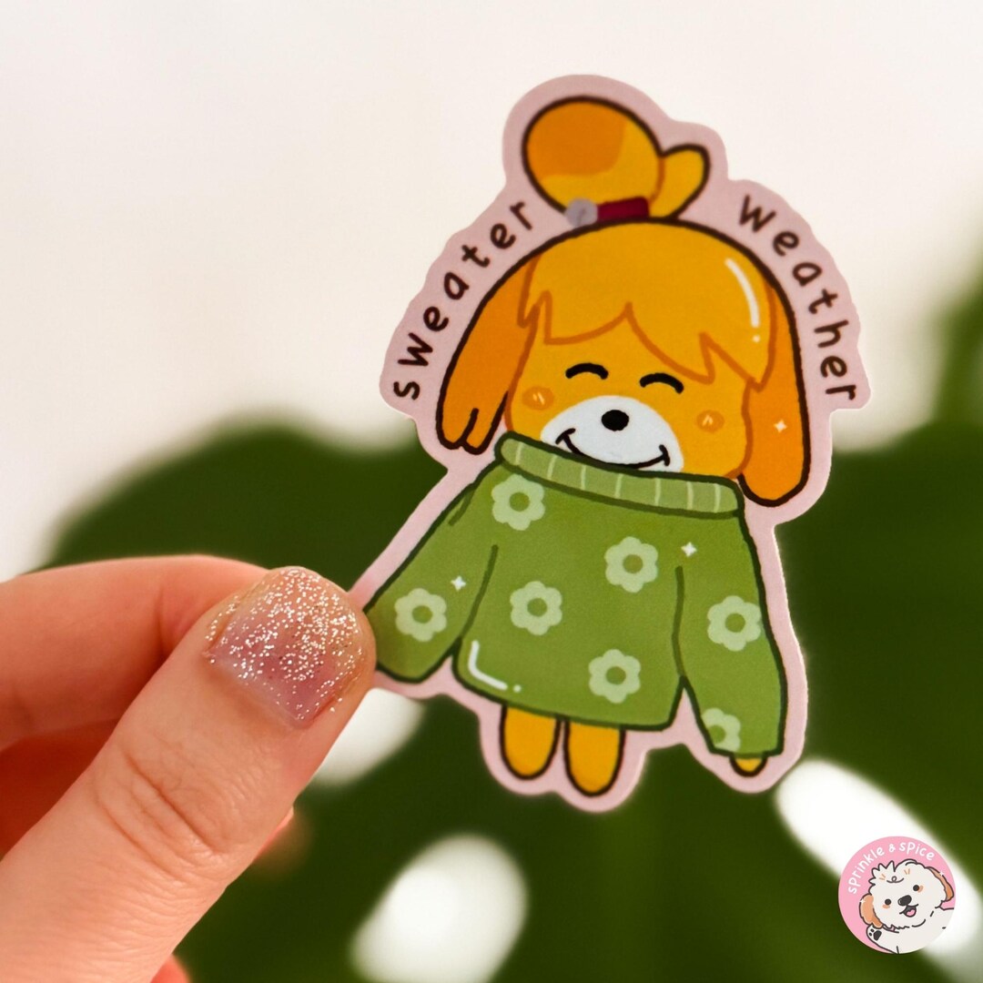 Isabelle Animal Crossing Sticker: Sweater Weather Vinyl Decal - Etsy