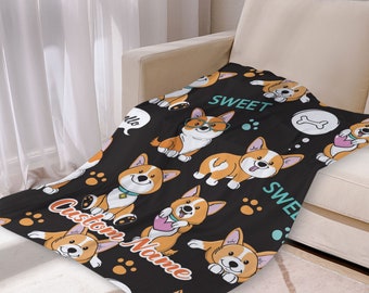 Personalized Corgi Throw Blanket - Etsy
