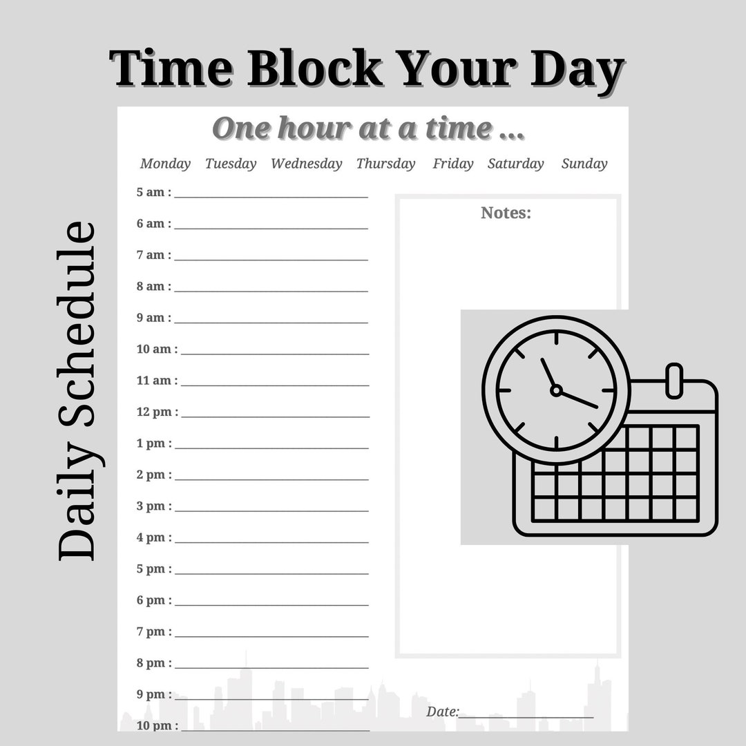 Time Blocking Daily Schedule - Etsy