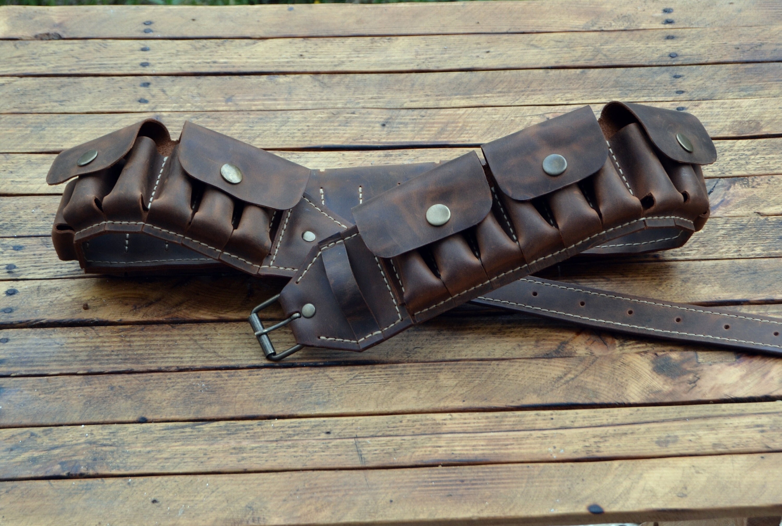 Leather Bandolier Belt Leather Cartridge Belt Bandoleer - Etsy