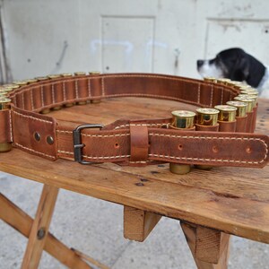 Leather Bandolier Belt, Leather Cartridge Belt, Bandoleer %100 Handmade ...