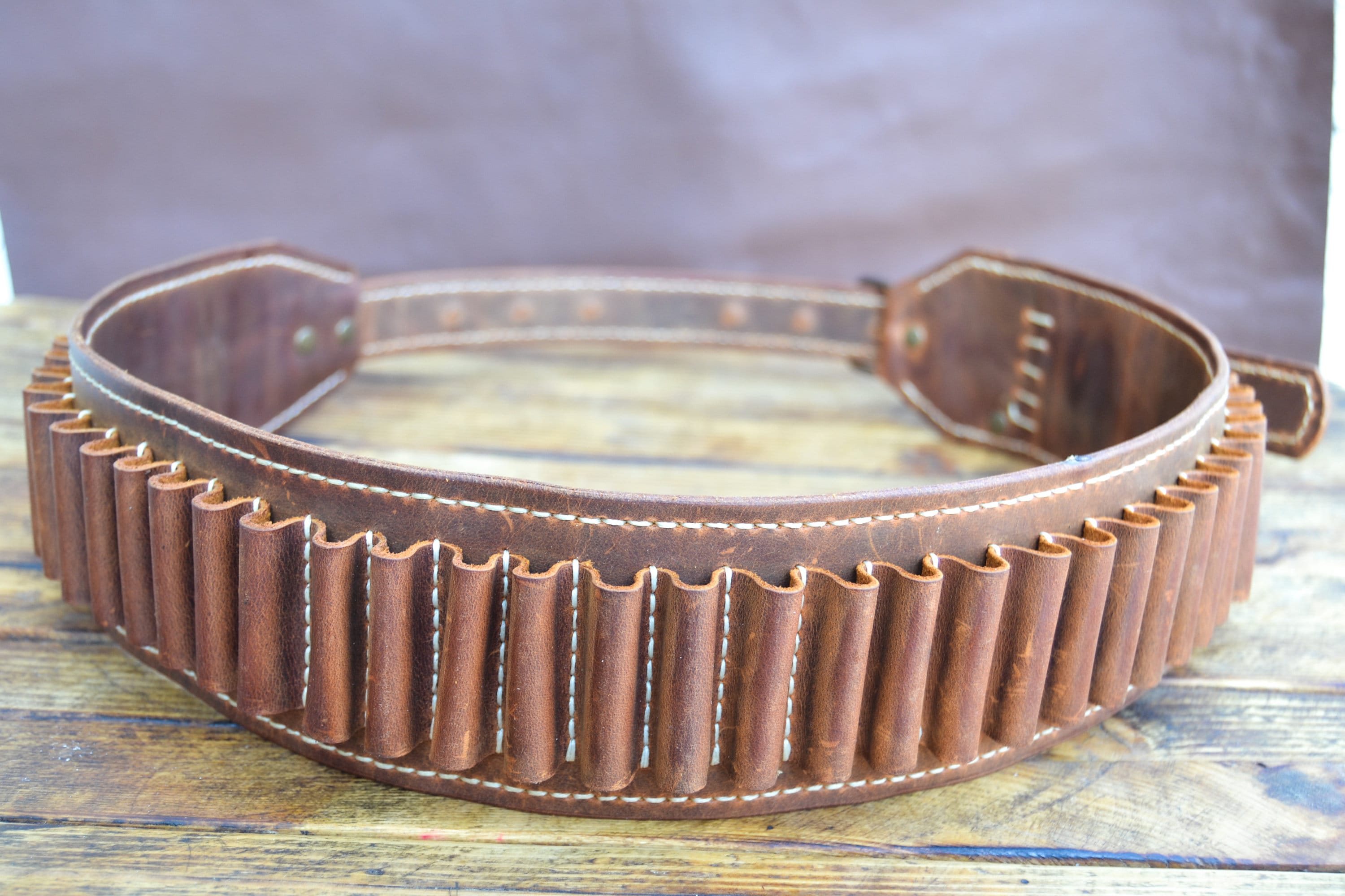 45 Round 308 Win Bandolier Genuine Leather Cartridge Belt - Etsy