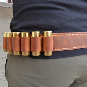 Leather Bandolier Belt, Leather Cartridge Belt, Bandoleer %100 Handmade ...