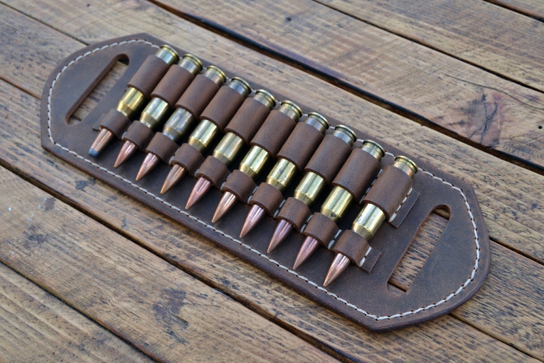 Leather Cartridge Holder 10 Ammo Capacity, Ammo Holder, Ammo Carrier ...