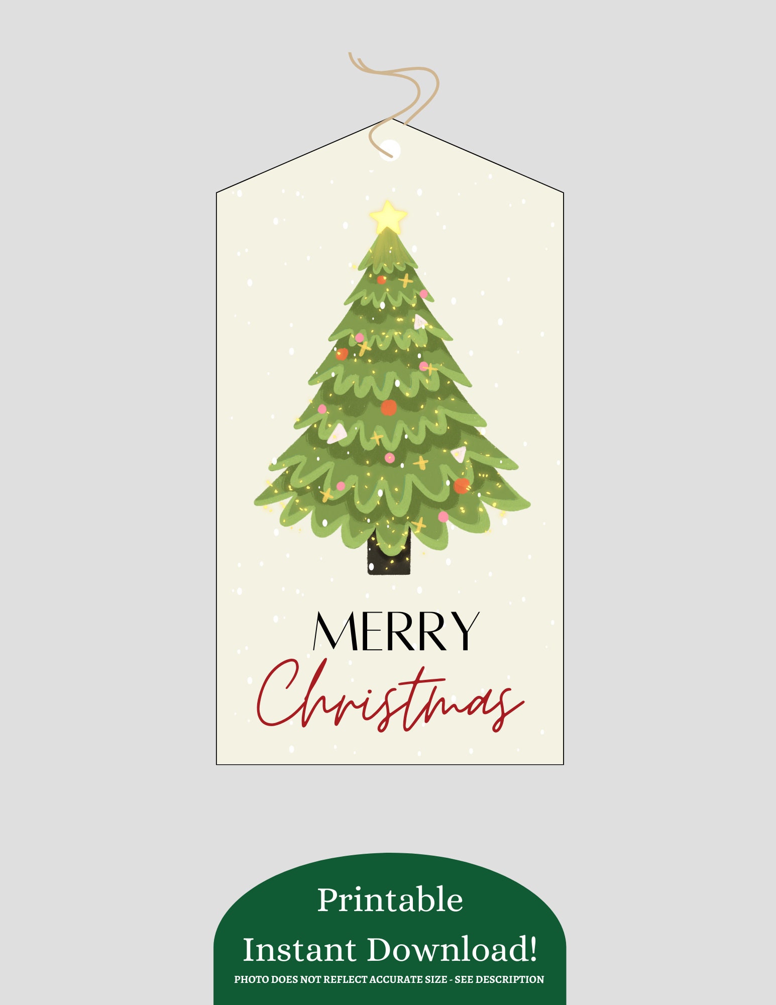 Printable Gift Tags, Merry Christmas, Holiday Gift Tags, Digital ...