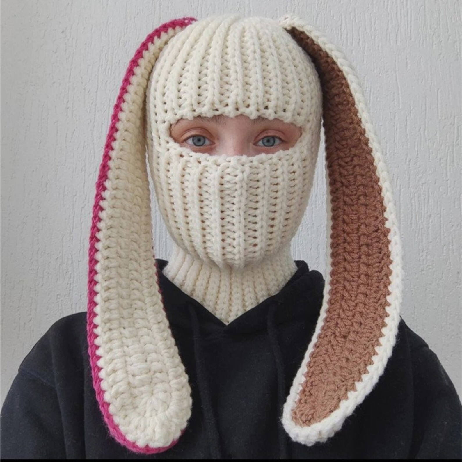 Rabbit Ear Hat Early Spring Warm Balaclava Hat Neck Guard Mask - Etsy
