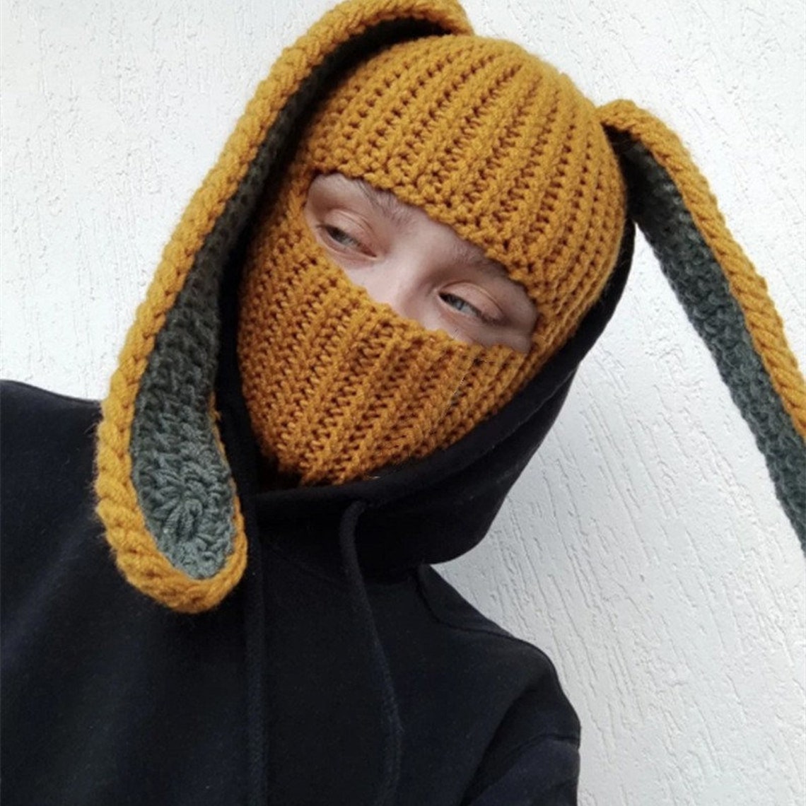 Rabbit Ear Hat Early Spring Warm Balaclava Hat Neck Guard Mask - Etsy