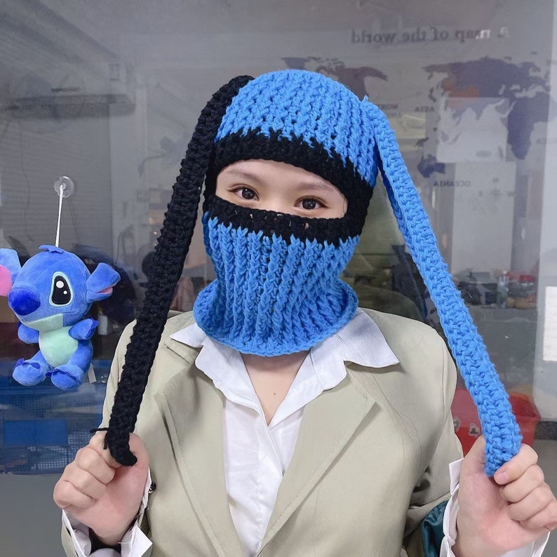 Rabbit Ear Hat Early Spring Warm Balaclava Hat Neck Guard Mask - Etsy