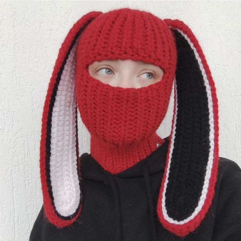 Rabbit Ear Hat Early Spring Warm Balaclava Hat Neck Guard Mask - Etsy