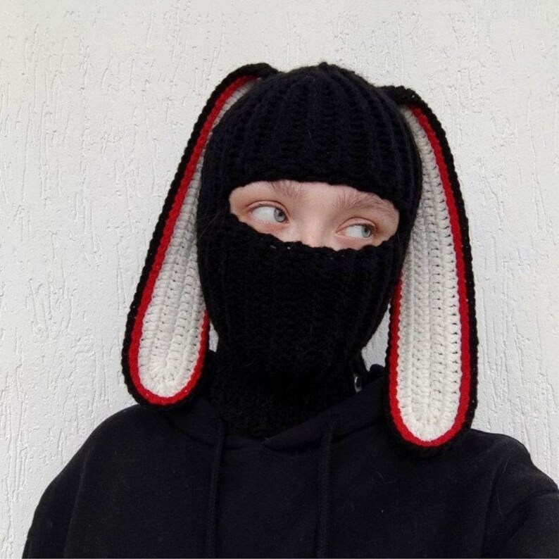 Rabbit Ear Hat Early Spring Warm Balaclava Hat Neck Guard Mask - Etsy
