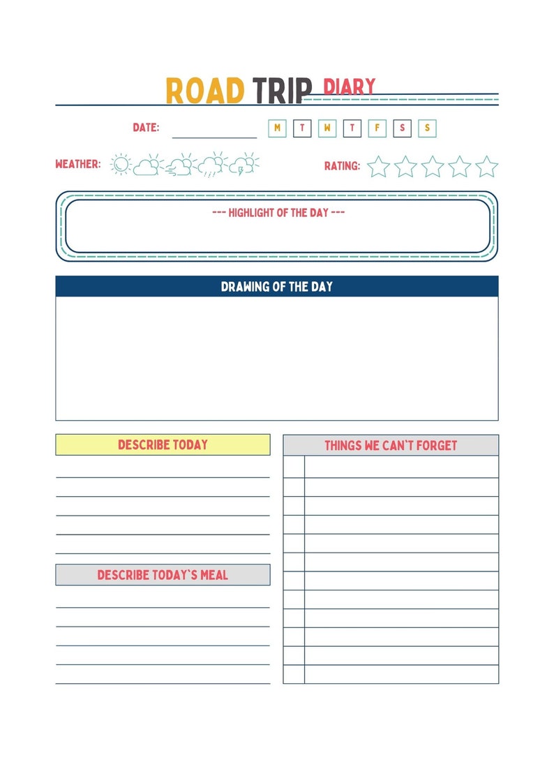 Road Trip Journal Printable - Road Trip Journal Prompts - Road Trips ...