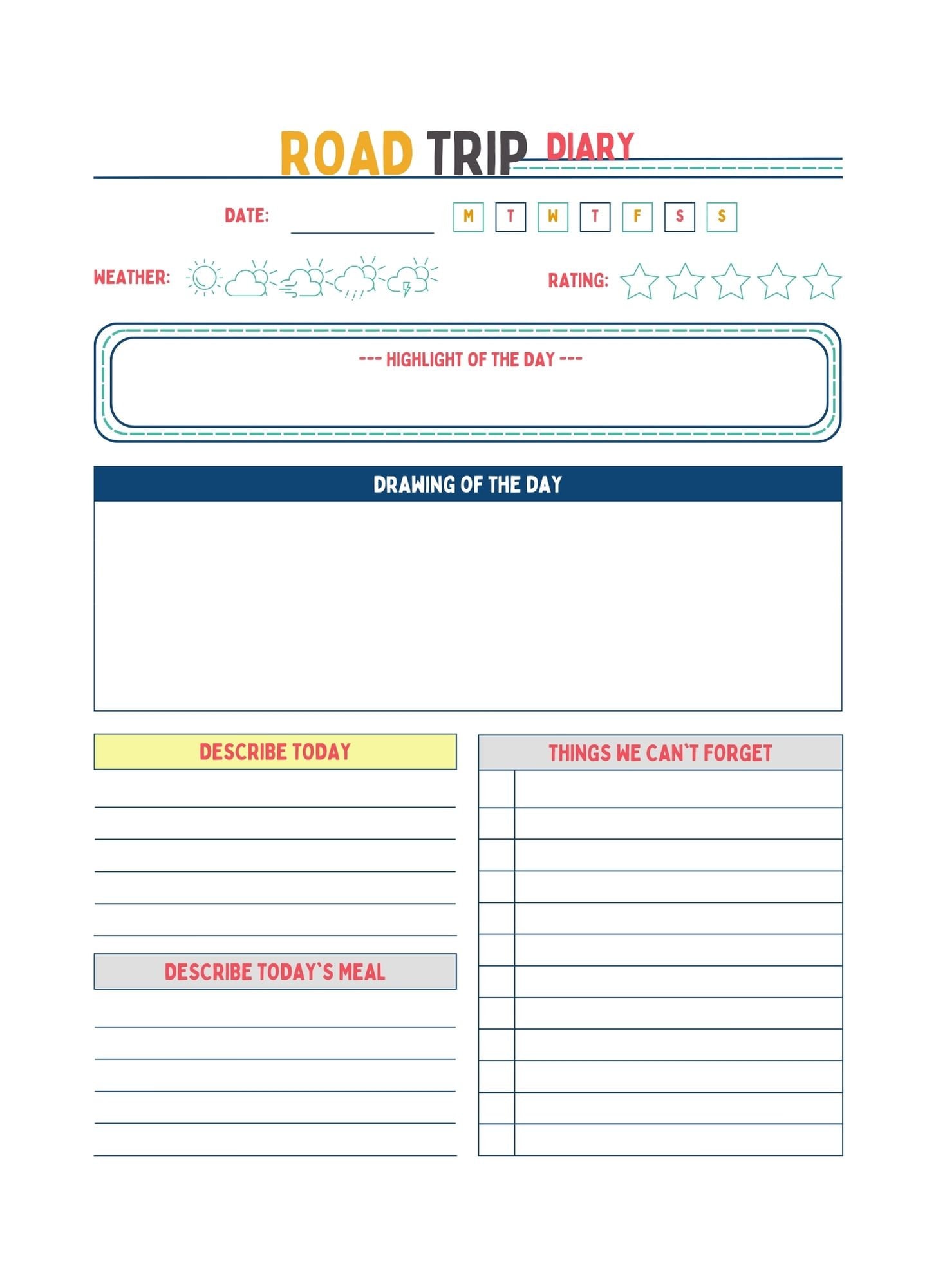 Road Trip Journal Printable - Road Trip Journal Prompts - Road Trips ...