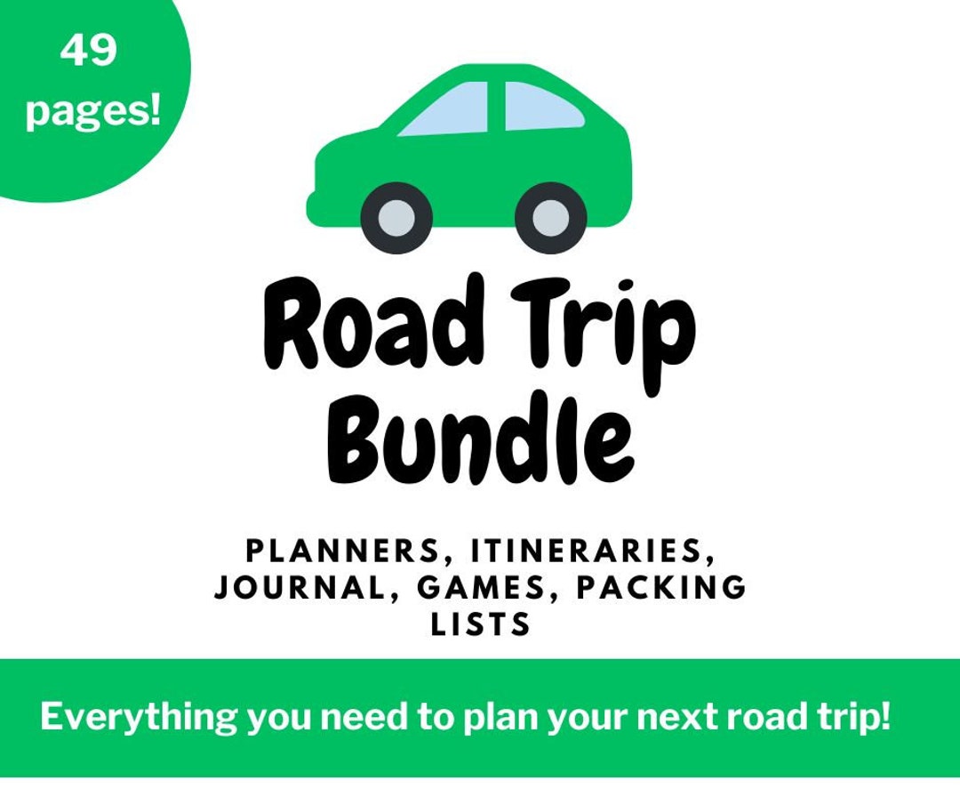 Road Trip Bundle, Road Trip Planner, Vacation Planner, Packing List ...
