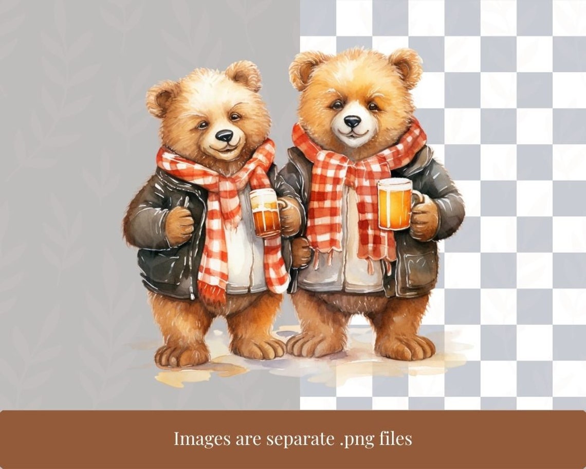 20 Bears Watercolor Clipart Cute Teddy Bears Clipart Best - Etsy
