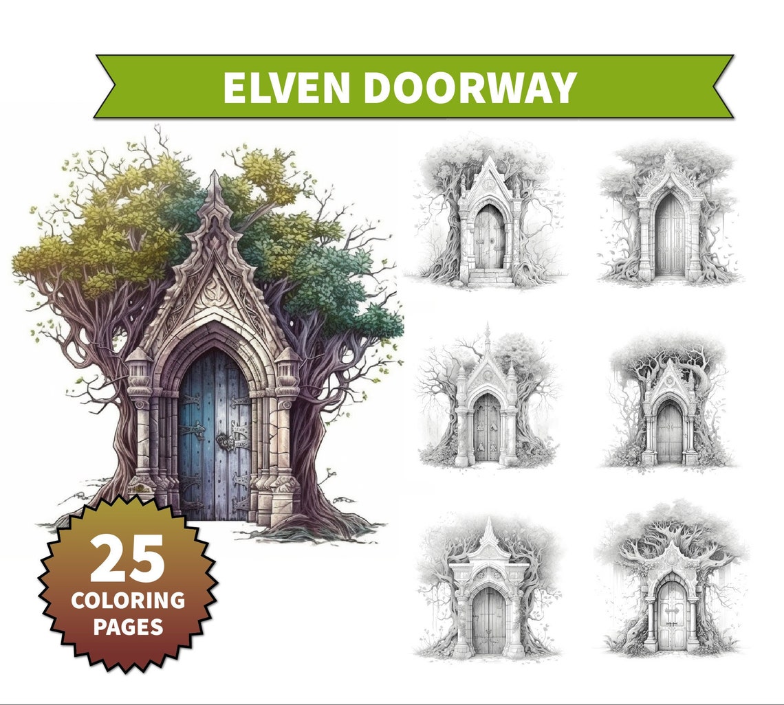 25 Elven Doorways Elven Decor Medieval Art Printable - Etsy