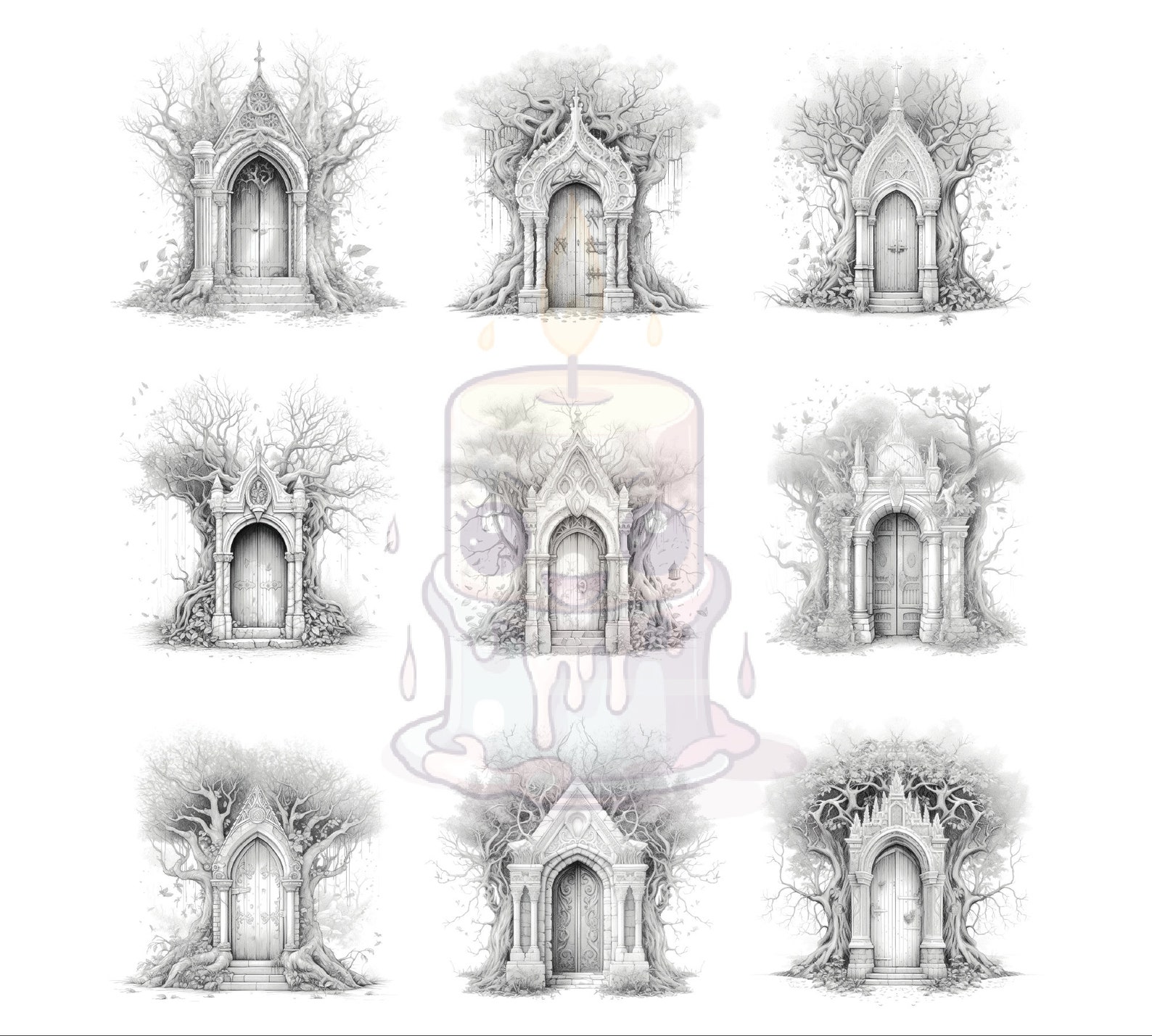 25 Elven Doorways, Elven Decor, Medieval Art Printable, Fantasy Decor ...
