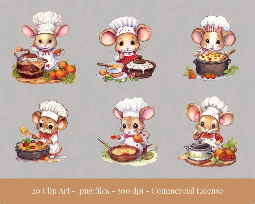 20 Cute Little Mouse Cooking Clipart, Cute Little Mouse Chef Clipart ...