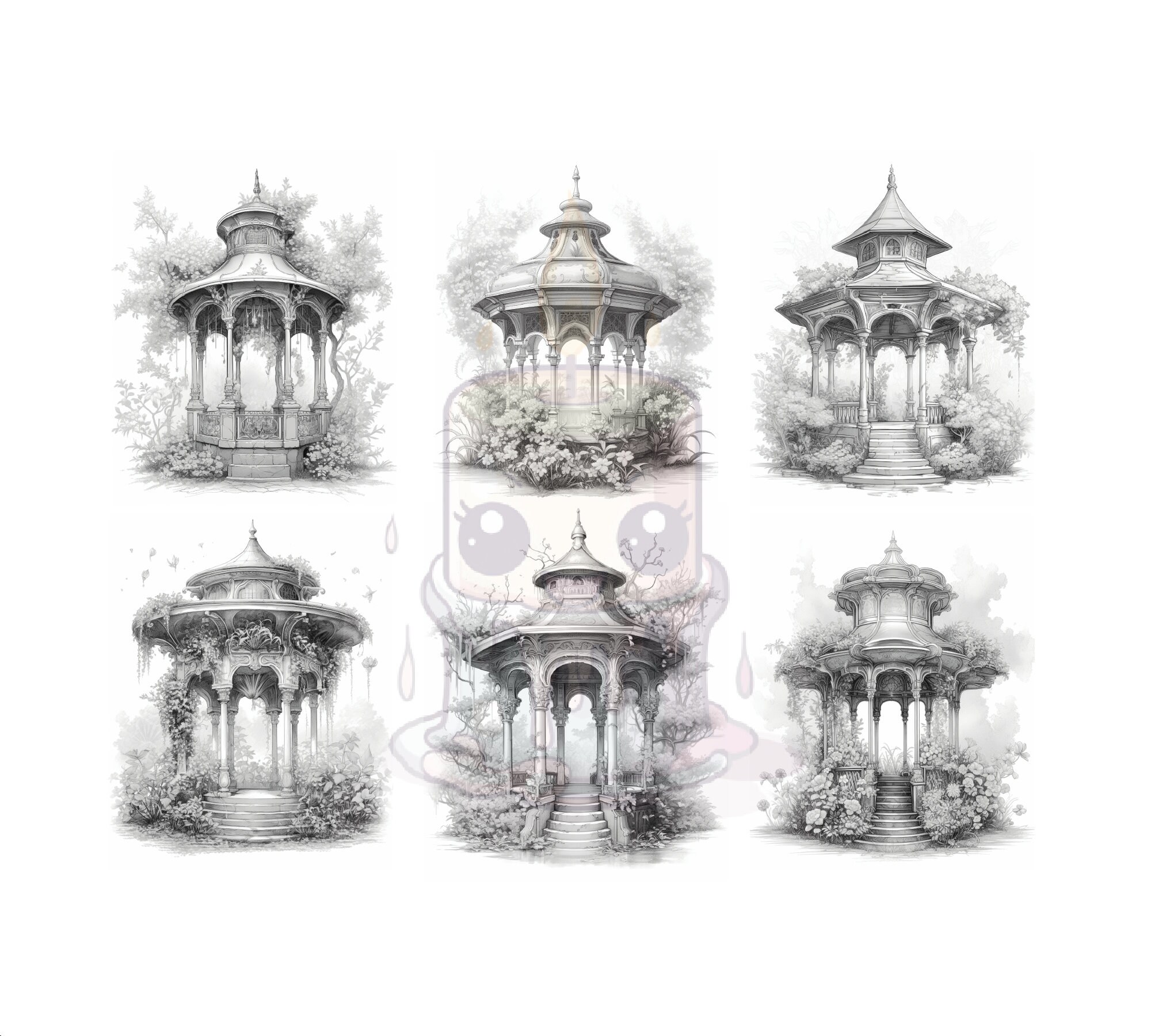 25 Fairy Pavilion for Coloring Pages, Fantasy Decor, Fairy Coloring ...